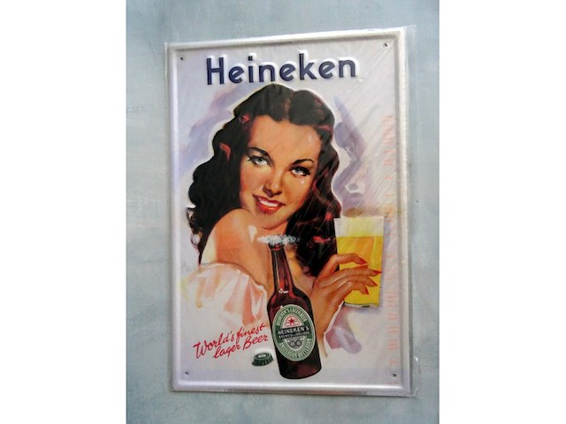 HEINEKEN BEER -nova retro reklamna limena tabla 30x20cm