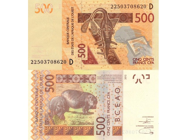 MALI (West African States) `D` 500 Francs 2022 UNC, P-4