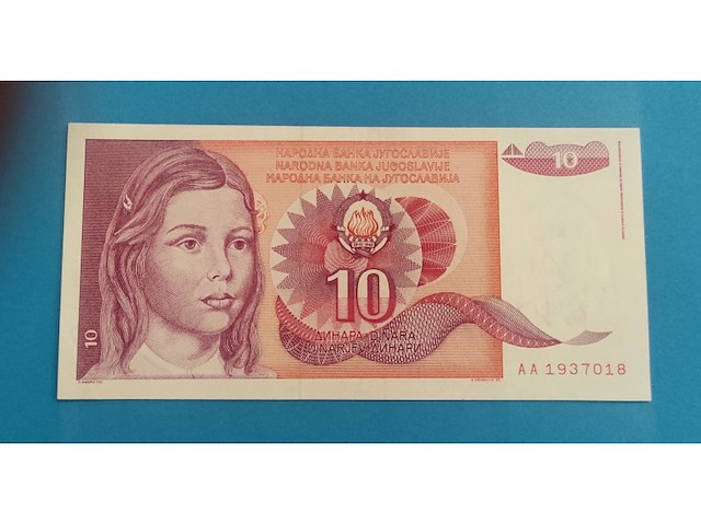 10 dinara 1990. - UNC - SFRJ