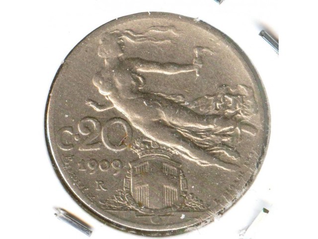Italija 20 centesimi 1909 aUNC/XF