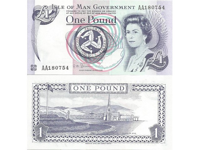 Isle of Man 1 pound 2009. UNC