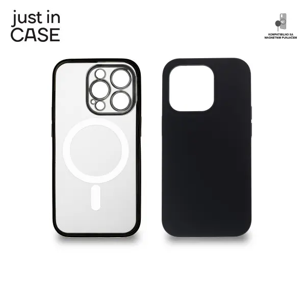 2u1 Extra case MAG MIX PLUS paket CRNI za iPhone 14 Pro