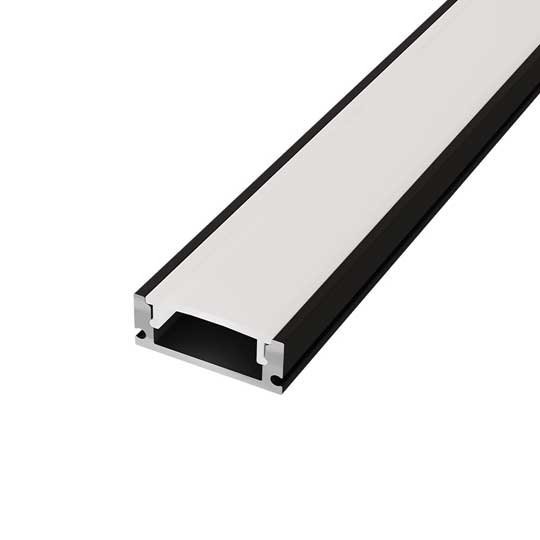 ALUMINIJUSMKI PROFIL ZA LED TRAKE NADGRADNI CRNI SR1707 BRAYTRON BY39-00121