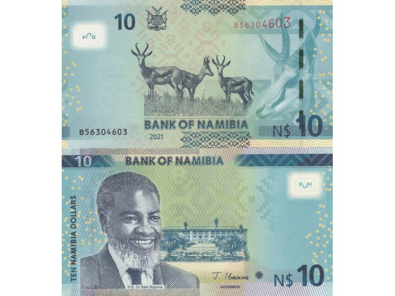 NAMIBIA 10 Dollars 2021 UNC, P-16b