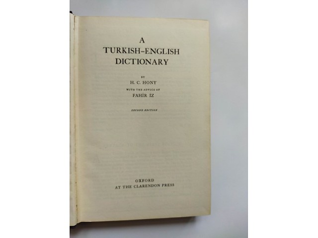 A TURKISH-ENGLISH DICTIONARY