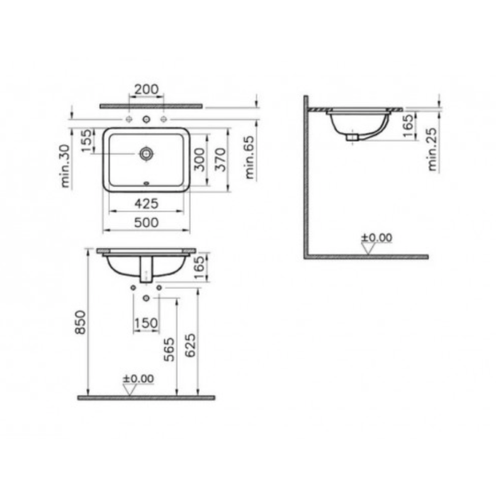 Vitra S20 lavabo podgradni 43 cm