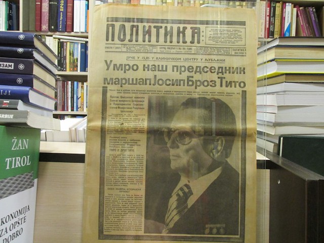 POLITIKA 5. MAJ 1980. broj dan posle smrti J. B. Tita