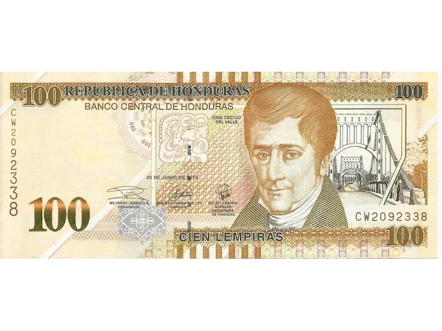 Honduras 100 lempiras 2019. UNC