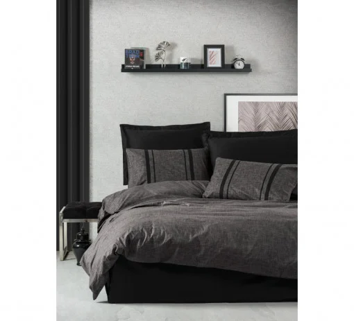 Posteljina za bračni krevet- antracit siyah