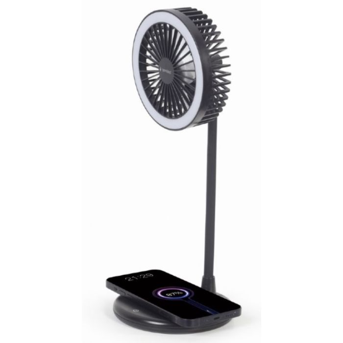 TA-WPC10-LEDFAN-01 Gembird Desktop ventilator sa lampom i bezicim punjacem