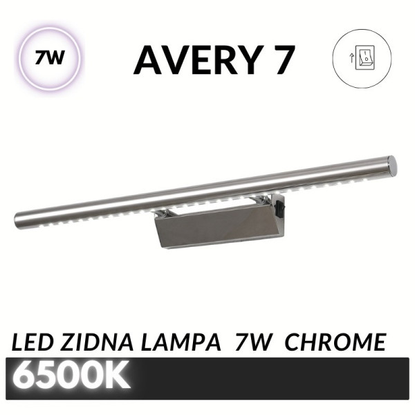 LED lampa za slike i ogledala 7W 6500K AVERY sa prekidačem hrom