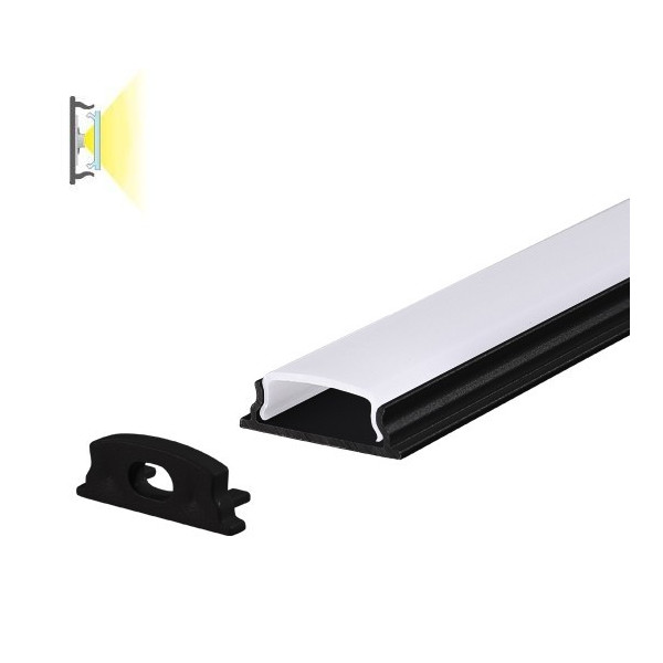 Fleksibilni crni aluminijumski profil za LED trake M640-C 18x6x2000mm