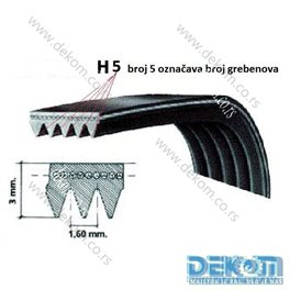 REMEN 1854 H6 POLY V NIJE ELASTIČAN