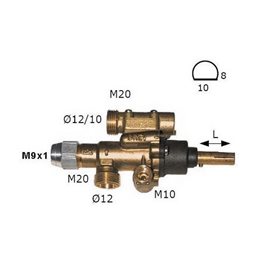 SLAVINA ZA GAS ZA GORIONIKE PROFESIONALNIH UREĐAJA PEL 22S/O DOVOD SA HOLENDER MATICAMA M20x1,5 CE0085 AQ0608 GEV 101086