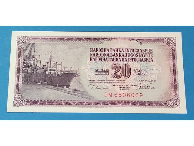20 dinara - 1978. - UNC - SFRJ - (DM)
