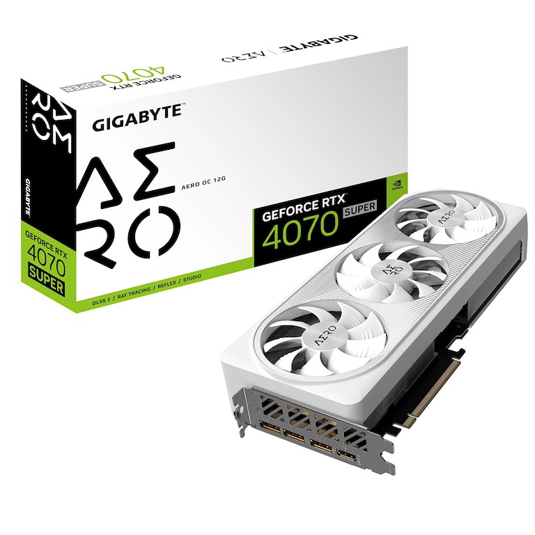 Gigabyte GeForce RTX 4070 SUPER AERO OC (GV-N407SAERO OC-12GD) grafička kartica 12GB DDR6X 192bit