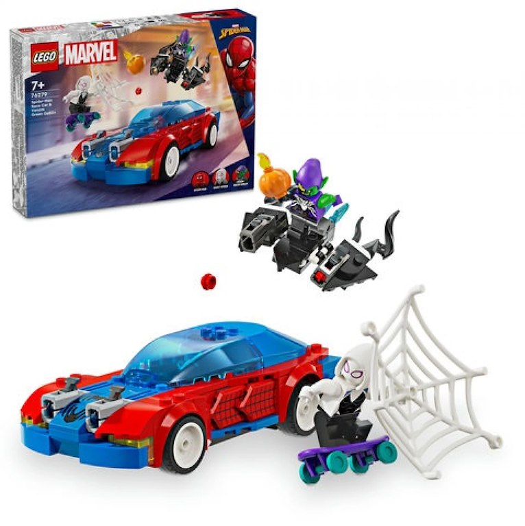 LEGO SUPER HEROES MARVEL SPIDER MAN RACE CAR VENOM GREEN GOBLIN