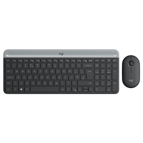 LOGITECH Bežična tastatura i miš MK470 SLIM WIRELESS COMBO (Crna) 920-009202 USB nano prijemnik, Membranski tasteri, SRB (YU), Alkalna baterija