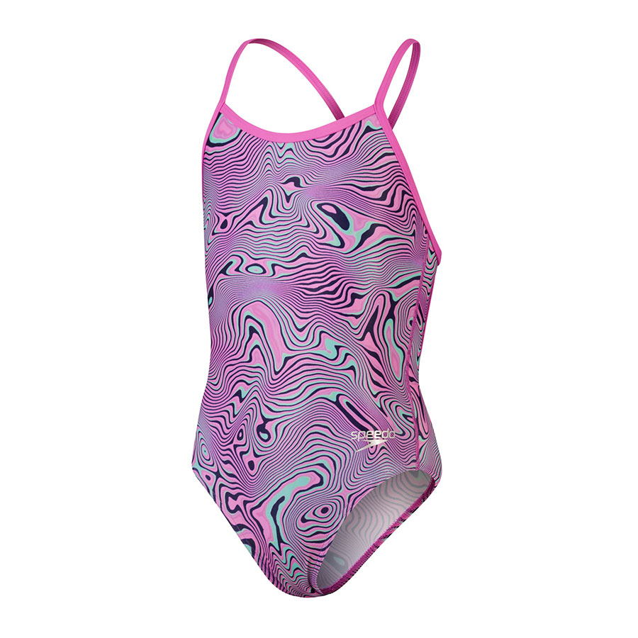 Speedo Digital Allover V-Back Purple Green