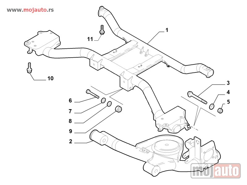 Fiat Panda 4X4 Silen Blok Zadnje Viljuske 04- NOVO