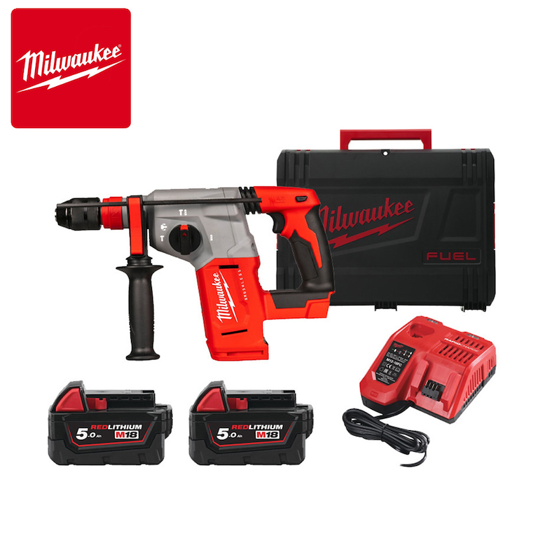 Milwaukee Aku čekić 2x 5Ah + punjač + kofer 18V M18 BLHX-502X – 4933478892