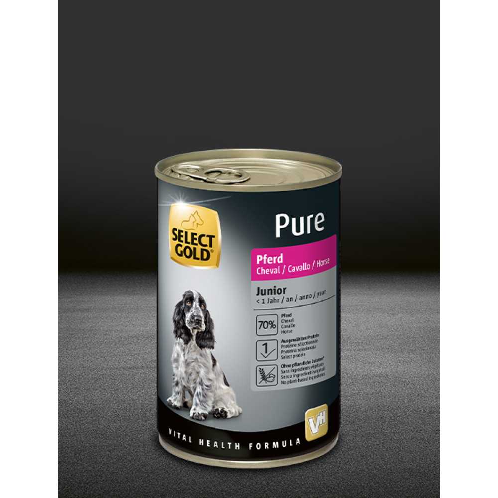 SELECT GOLD Dog Pure konzerva Junior - Konj 6x400g