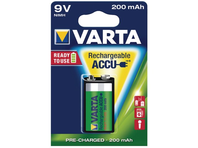 VARTA-56722/1 9V PUNJIVA NiMH baterija 200mAh R22, Pakovanje 1kom