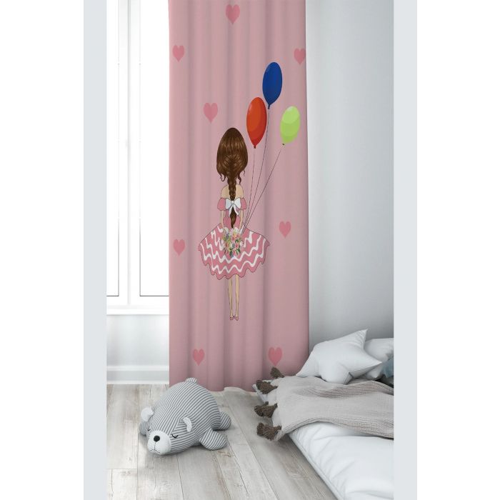 Zavesa za dečiju sobu – Devojčica sa balonima PRD343C