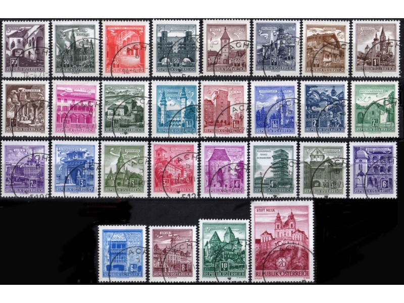 kt625dzs 1957-70 Austria Mi -o- trajna serija