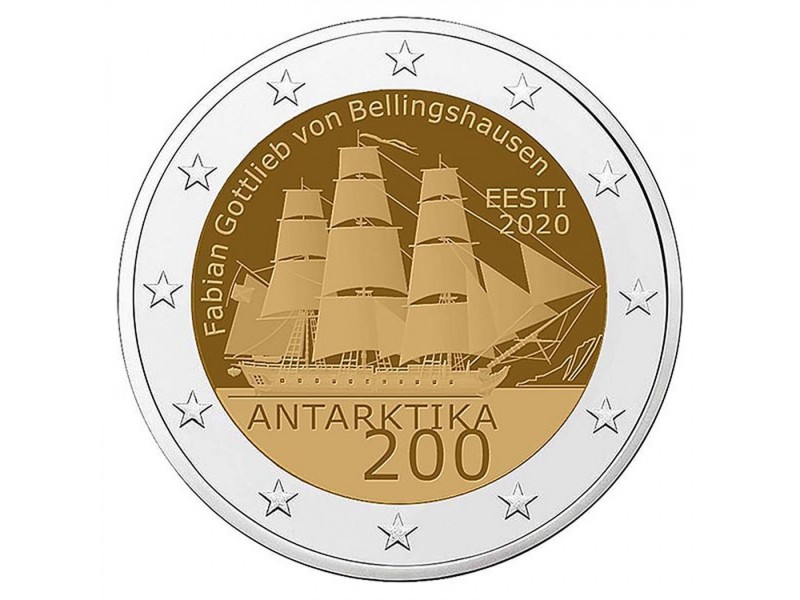 Estonija 2 EUR 2020. UNC ANTARKTIKA