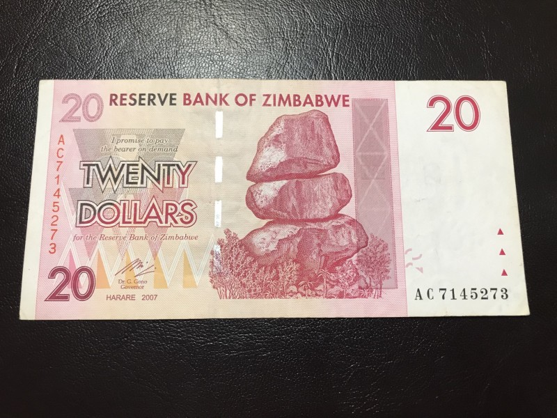 ZIMBABVE 20 DOLARA.2007.