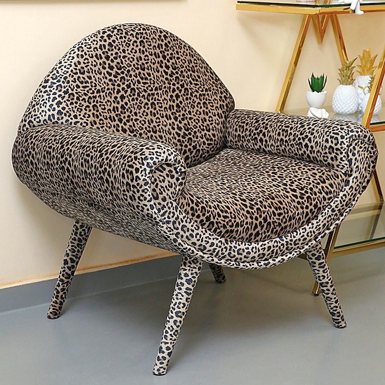 Fotelja leopard print GONDOLA Y-21 83x48x85 cm