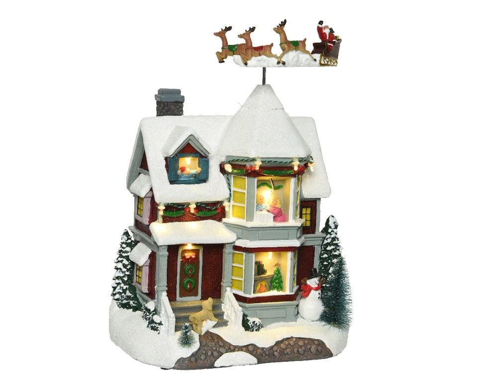 SVETLEĆA DEKORACIJA KUĆA 11 LED 15X22X30 CM