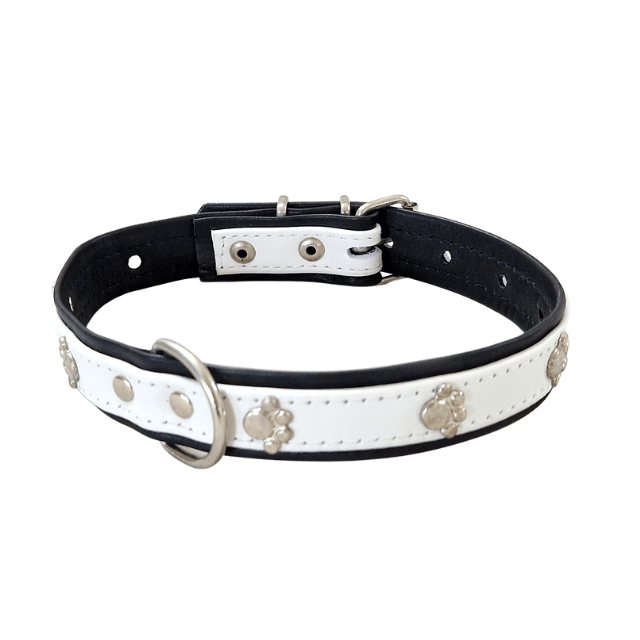 Ogrlica kožna ukrašena psećim šapicama OTJ 30Lux TR5031