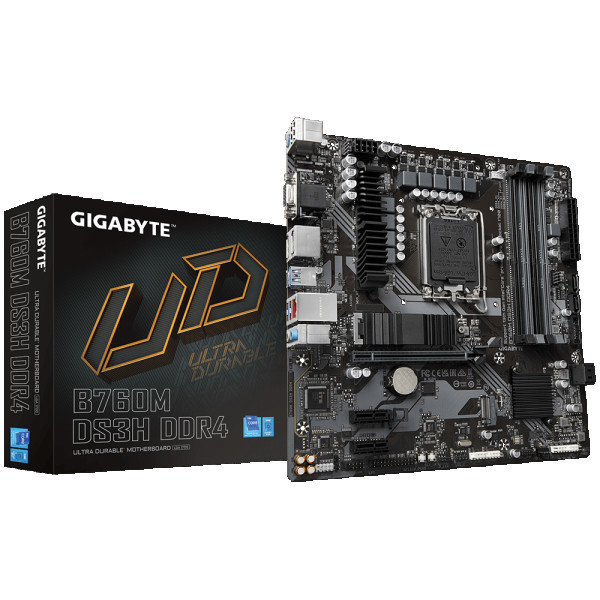 LGA1700, Intel B760 Chipset, 4x DDR4, Support 13th and 12th Gen Series Processors ( B760M DS3H DDR4 )