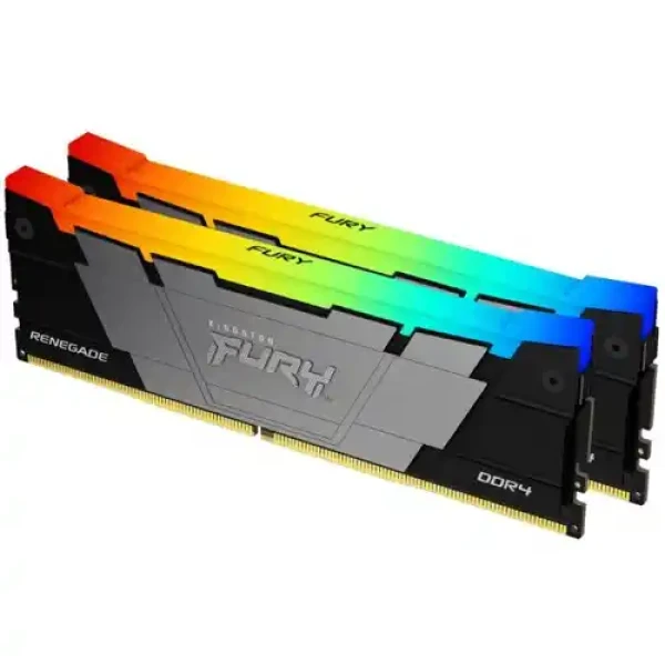 DDR4 64GB (2x32GB) 3200MHz [FURY RENEGADE RGB], Non-ECC UDIMM, CL16 1.35V, 288-Pin 2Rx8, Memory Kit, w/RGB Heatsink, XMP ( KF432C16RB2AK2/64 )