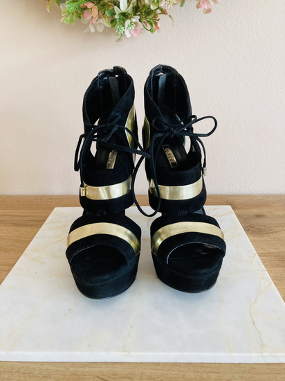 Sandale crno-zlatne,broj 38