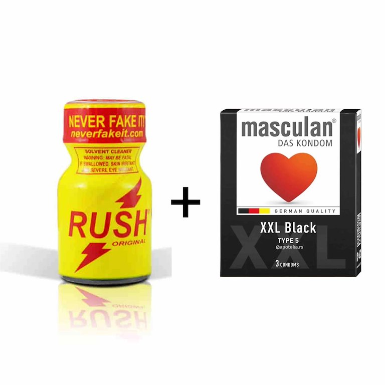 Rush poppers 10ml i poklon kondomi Masculan XXL