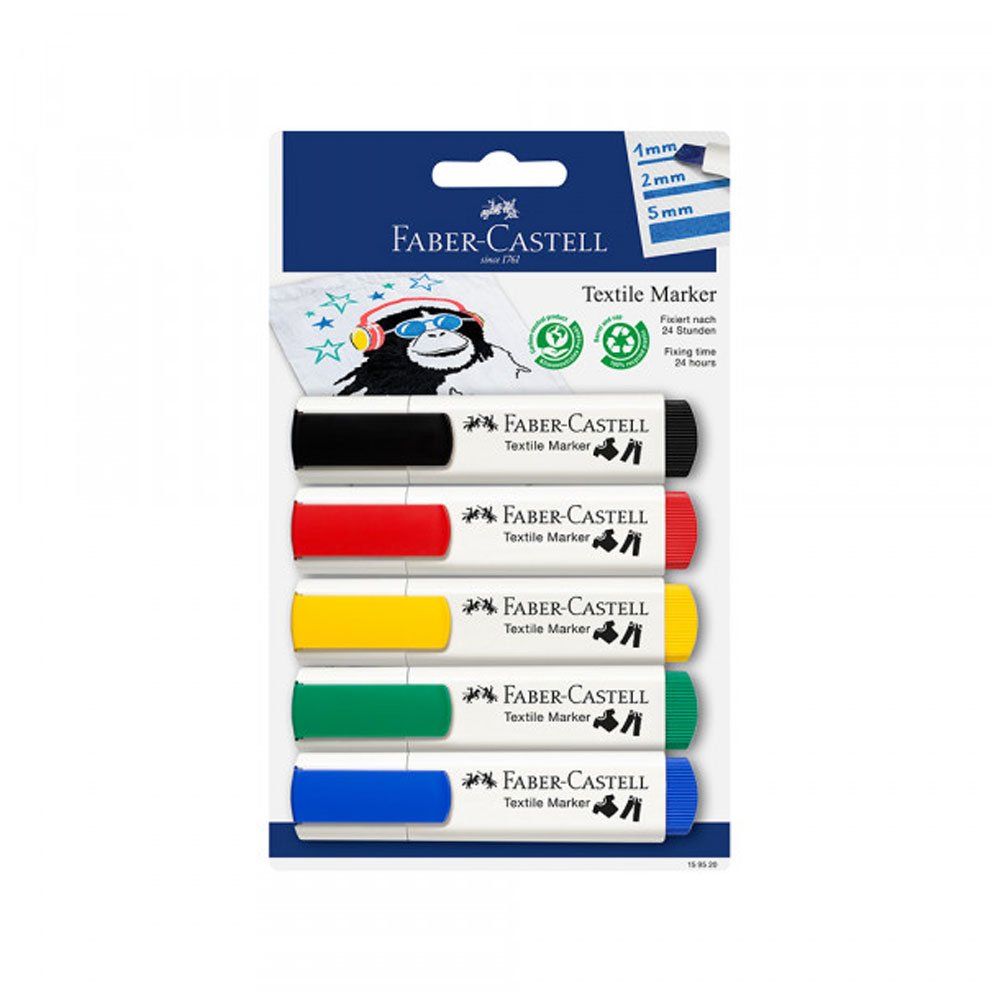 Flomaster za tekstil Faber Castell basic color 1/5