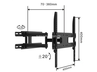 Nosač za TV Linkom 32-55/max vesa 400x400/45kg/zglobni