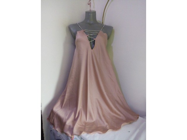 Nova roze srebrne bretele haljina S/M