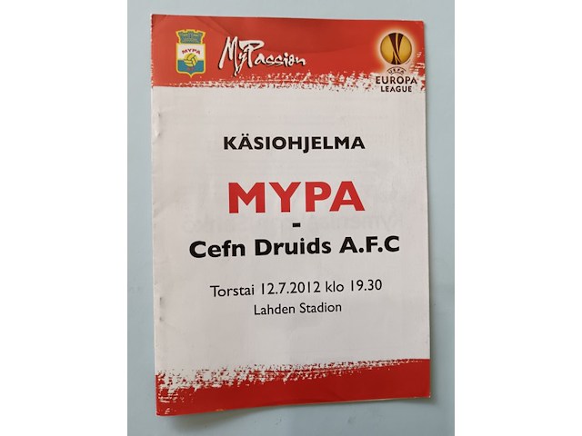 Program Mypa-Cefn Druids 12.7.2012