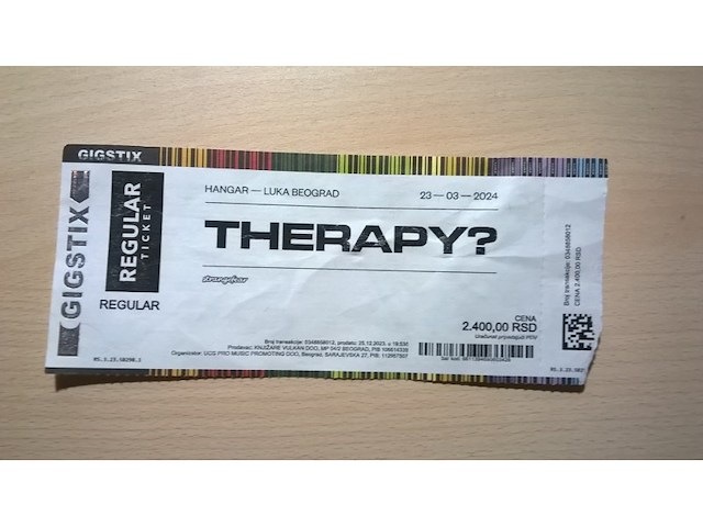 Ulaznica THERAPY? 23.03.2024.