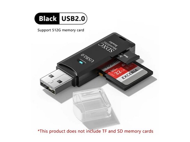 Čitač kartica 2 u 1, SD/TF card USB 2.0