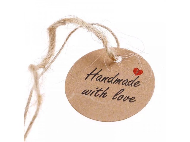 Handmade with love tag ♥ - 10 kom ✿ NOVO ✿