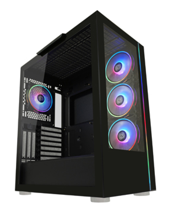 TOWER LC Power Gaming 808B-ON Skylla_X 2x USB3.2Gen 1x1 (1xUSBA/1xUSB-C) 2x USB 2.0 4x120mm ARGB Fan