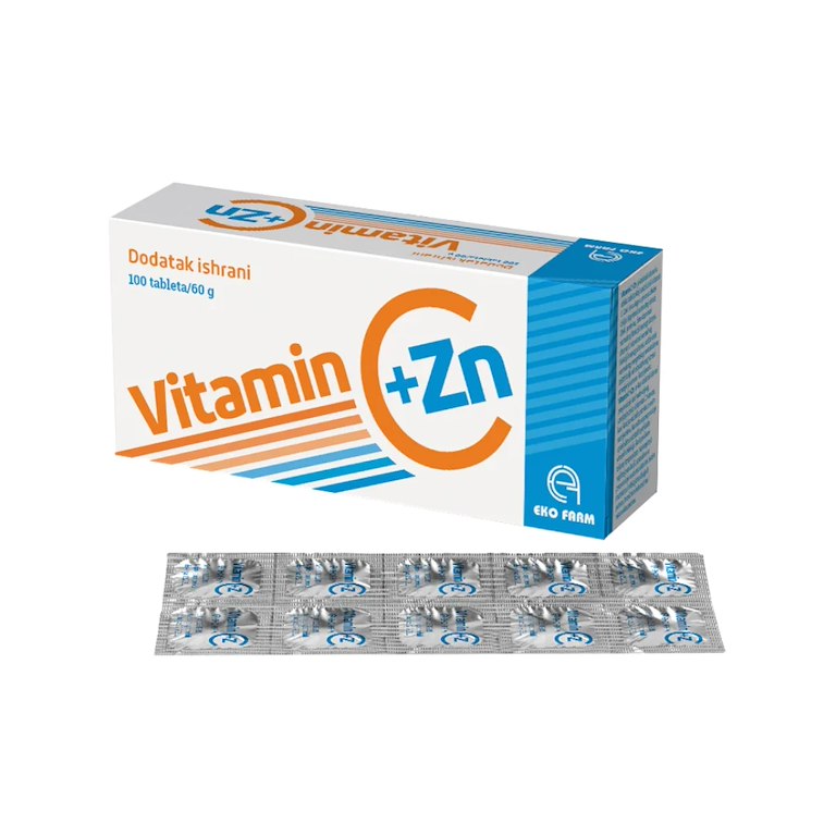 EKO FARM Vitamin C+Zn 10 Folija 100 Tableta Cink i C Vitamin