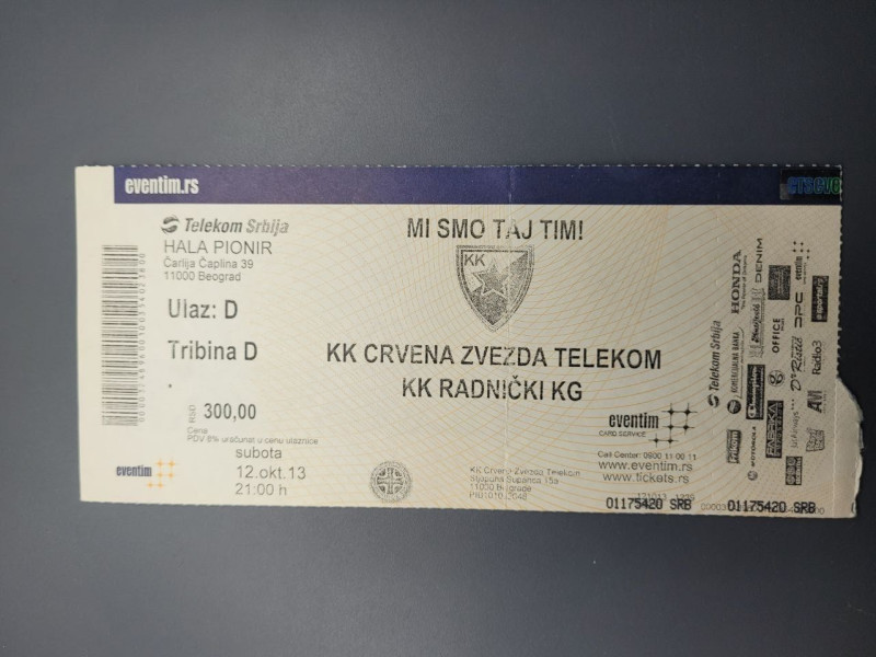 KK Crvena Zvezda - KK Radnicki KG. 12.10.2013.