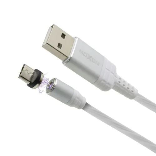 USB data kabl MOXOM Led flowing MX-CB67 micro beli (MS)
