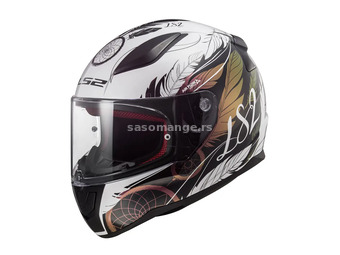 Kaciga za motor LS2 Full Face RAPID BOHO belo crna sa listom FF353 - 2XL